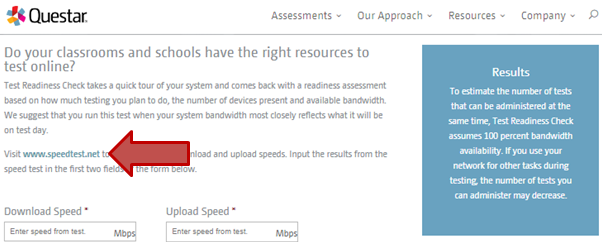 How can I test my school's internet network for supporting the ...