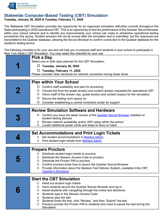 Statewide CBT Simulation Checklist – Computer Based Testing